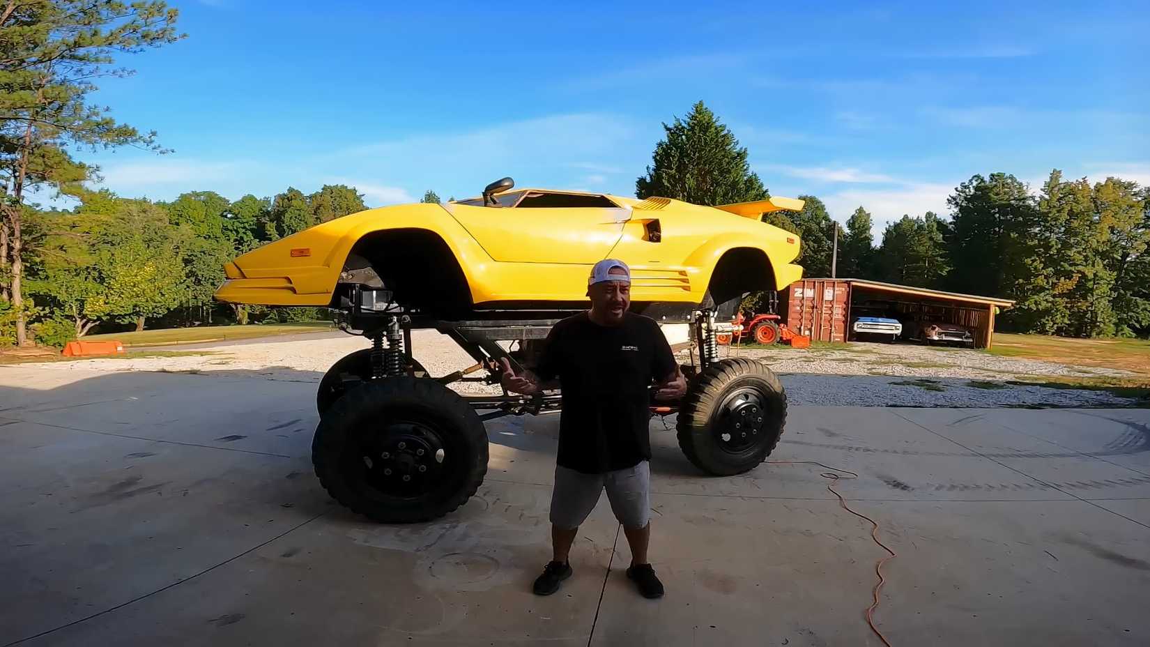 Lamborghini Countach Monster Truck Built With A Small Block Chevy V8