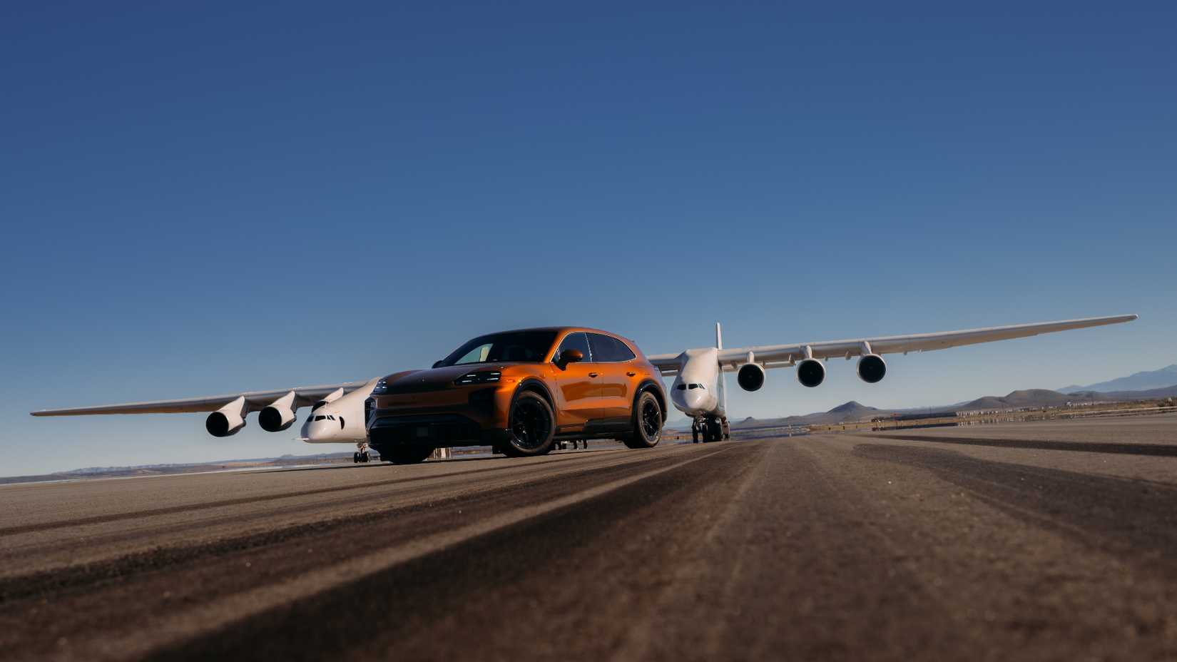Porsche's Most Powerful Car Just Drove Beneath The World's Biggest Aircraft